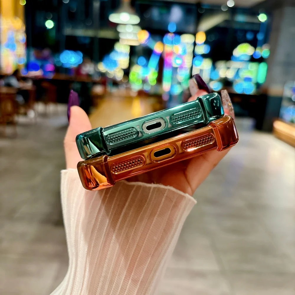 Plating Frame Four Corner Antifall Phone Case For iPhone 17 Air 16E 16 ...