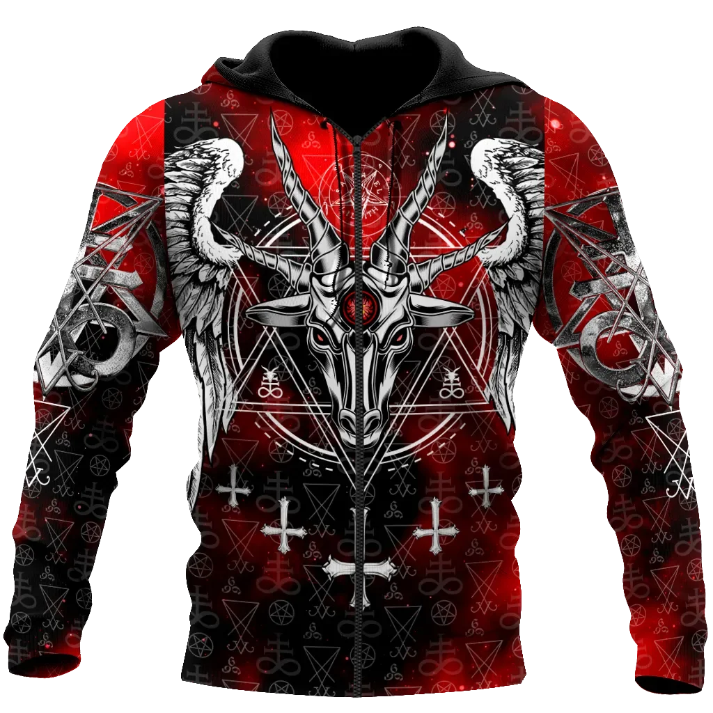 Men-s-Hooded-Sweater-Red-Devil-Satan-Tattoo-Oversized-Explosive-3D ...