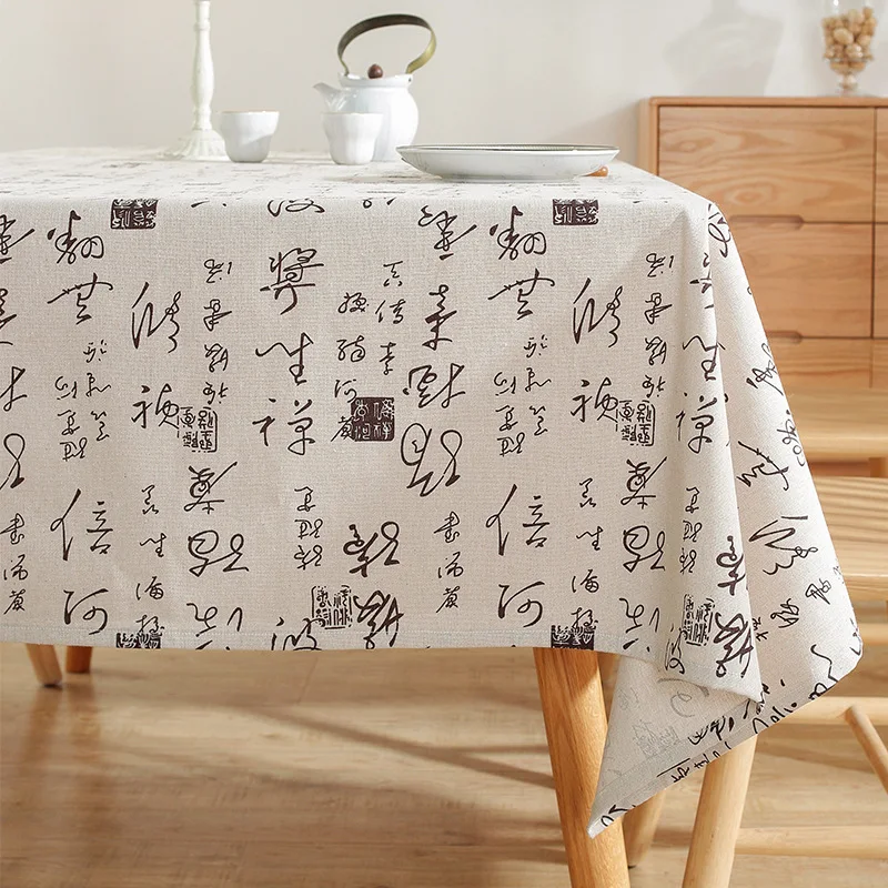 New-Chinese-Style-Tablecloth-Cotton-Linen-For-Home-Study-Ethnic-Style ...