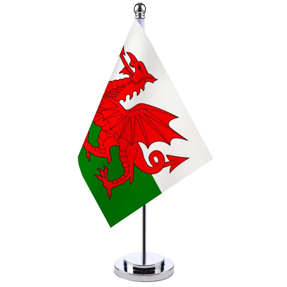 14x21cm-Office-Desk-Flag-Of-Wales-Banner-Boardroom-Table-Stand-Pole-The ...