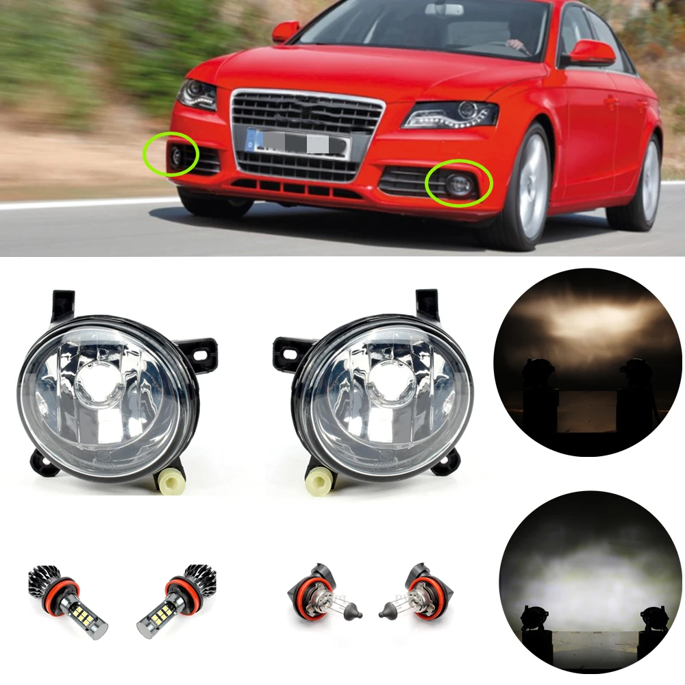 Front-Bumper-Fog-Lamp-Light-With-Bulbs-And-Wire-For-Audi-A4-B8-2008 ...