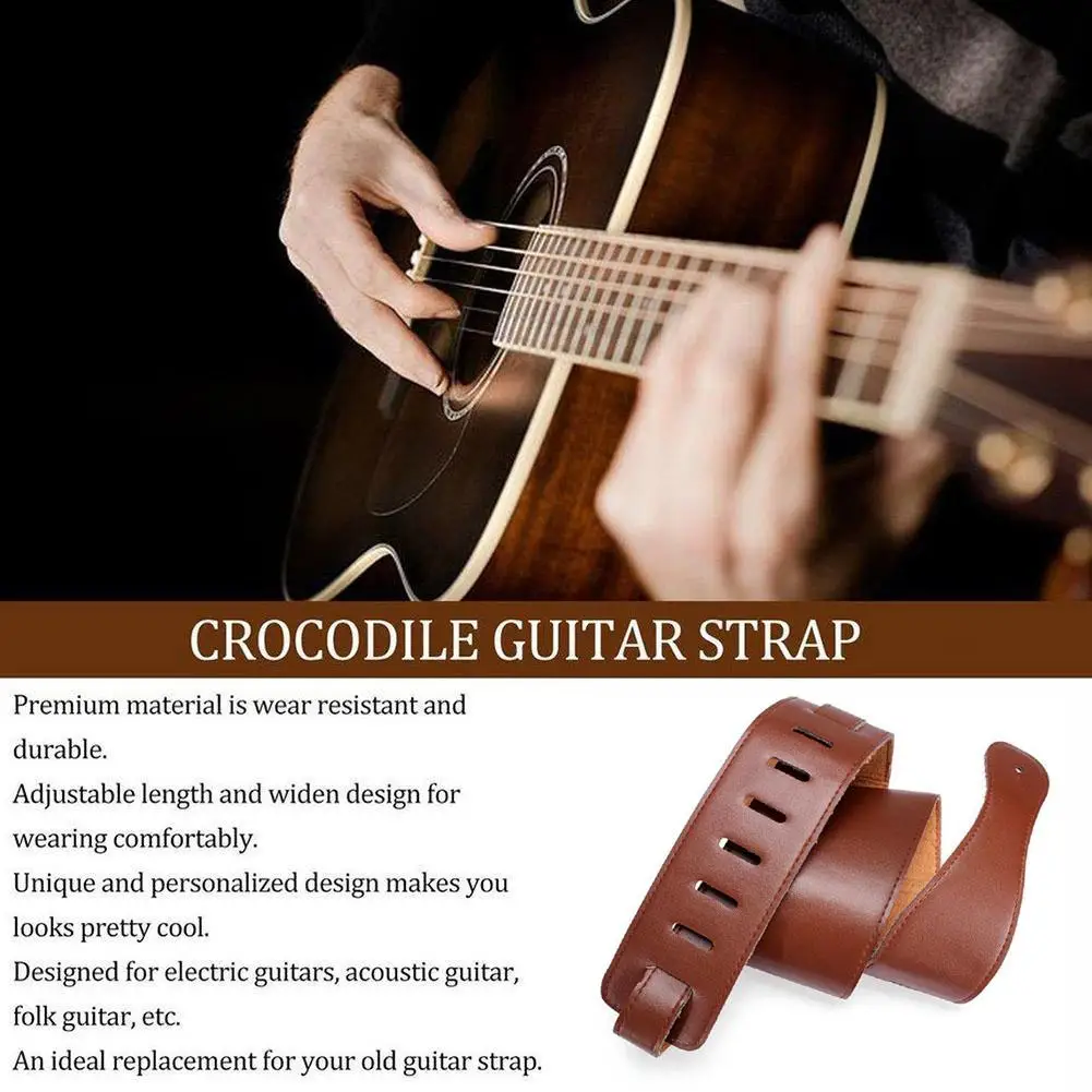 Adjustable-Guitar-Strap-Belt-110-130cm-Length-PU-Leather-Musical-Bass ...