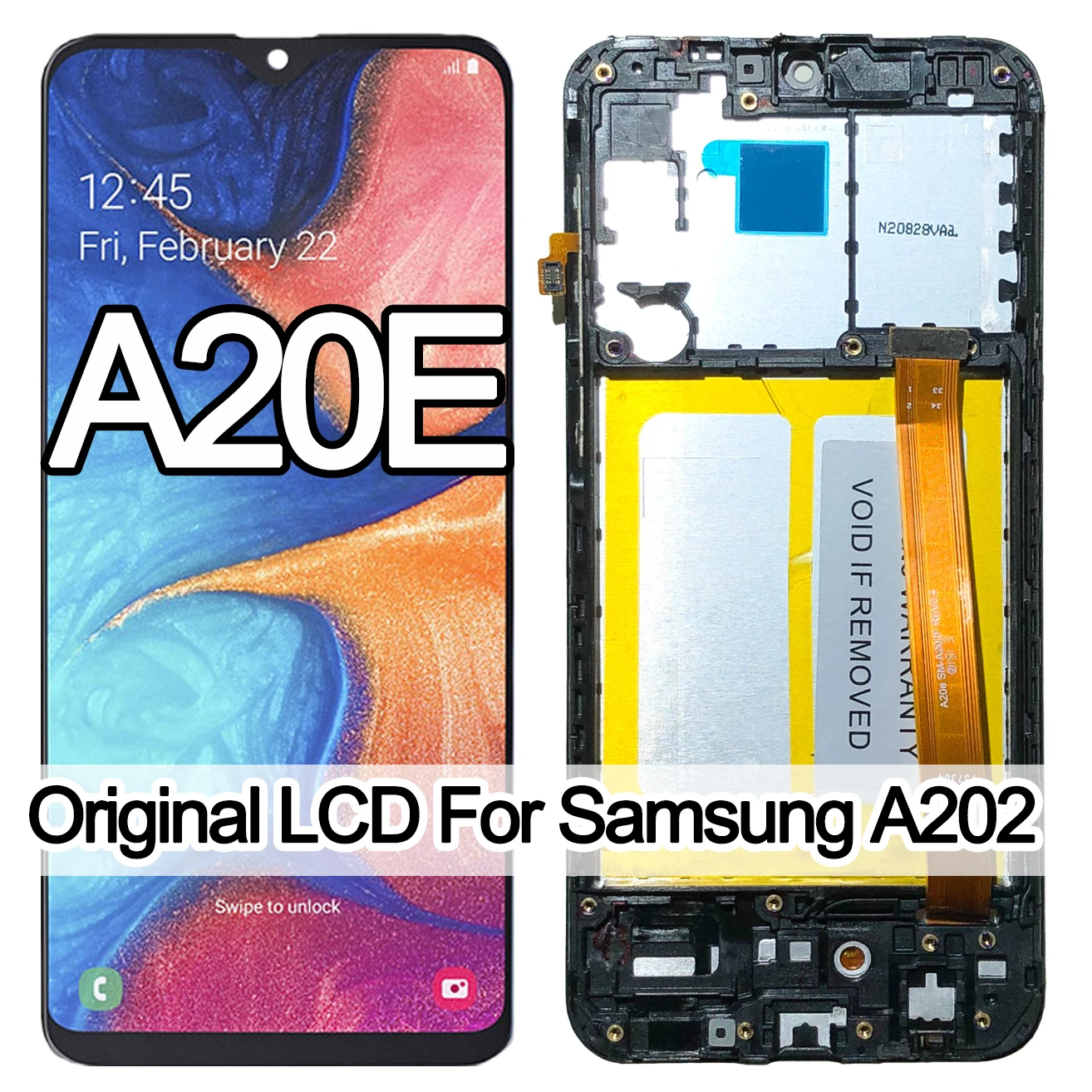 A20e Screen Frame - 5.8'' Lcd Samsung Galaxy A20e A202 A202f A202ds ...