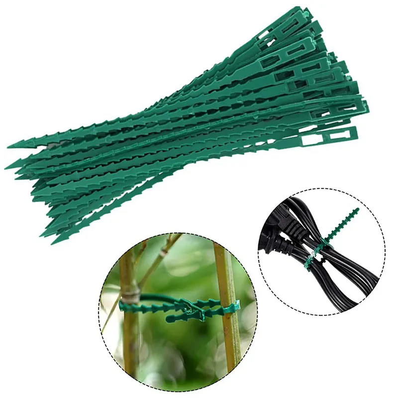 50pcs-Adjustable-Plastic-Plant-Cable-Ties-Reusable-Garden-Fastener-Ties ...