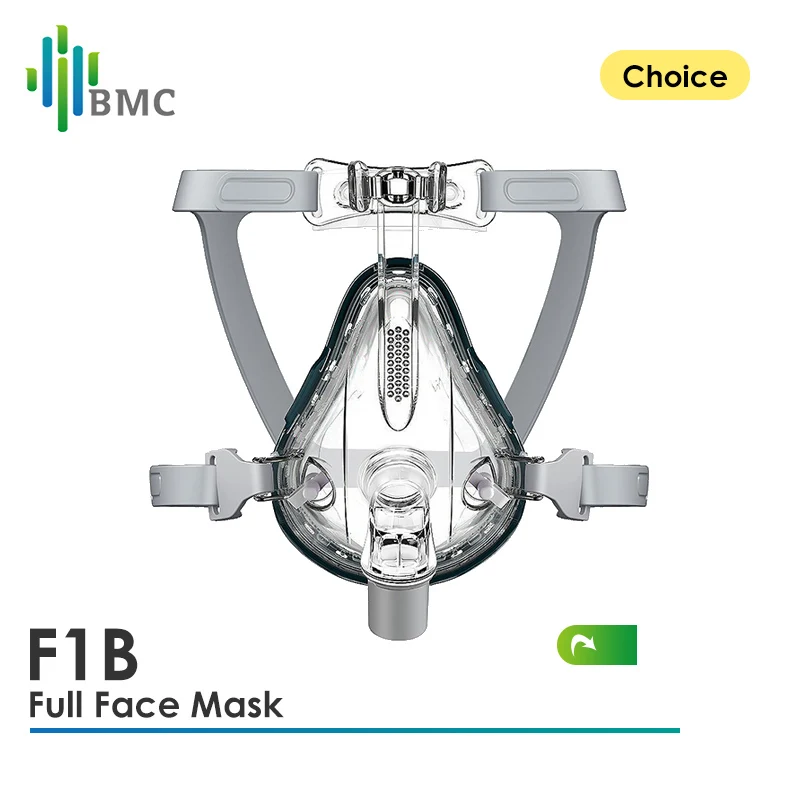 BMC-CPAP-Mask-F1B-Full-Face-Mask-S-M-L-With-Adjustable-Strap-Clip-For ...