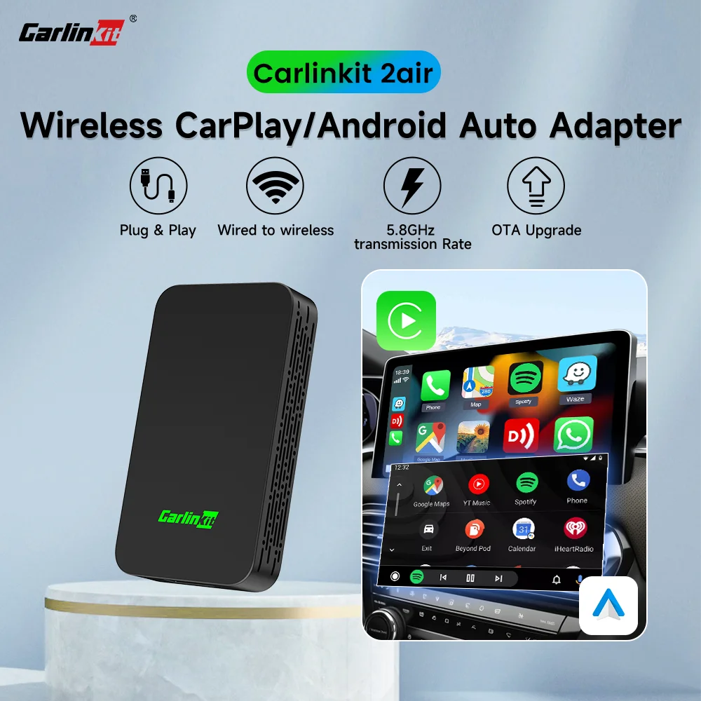 CarlinKit 2air CarPlay لاسلكي أندرويد السيارات محول لاسلكي لتويوتا مازدا فورد فولكسفاغن بيجو ...