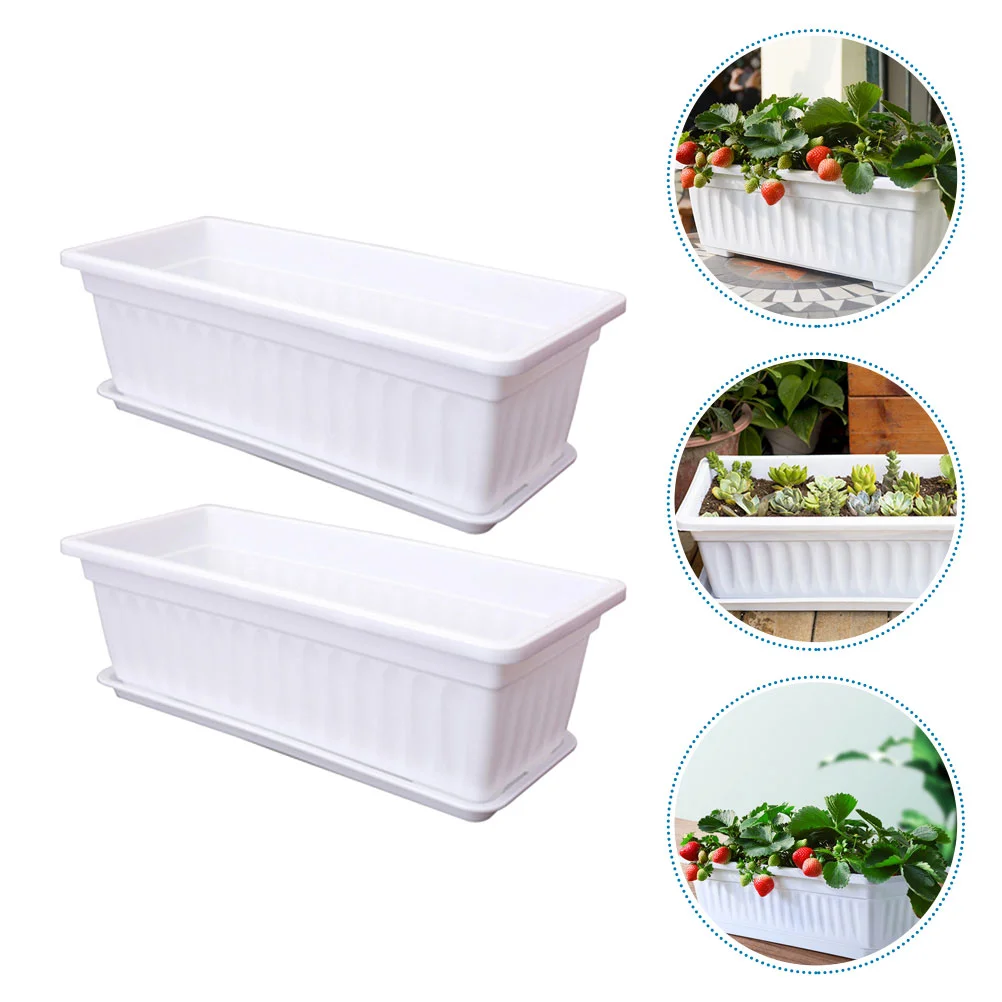 2-Pcs-Rectangular-Flower-Pot-Planter-Pots-Window-Orchid-Planters ...