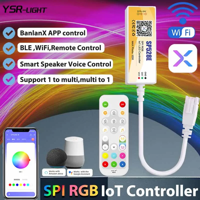 DC5-24V WiFi SPI RGB IoT LED Controller SP528E WS2811/2812b ARGB ...