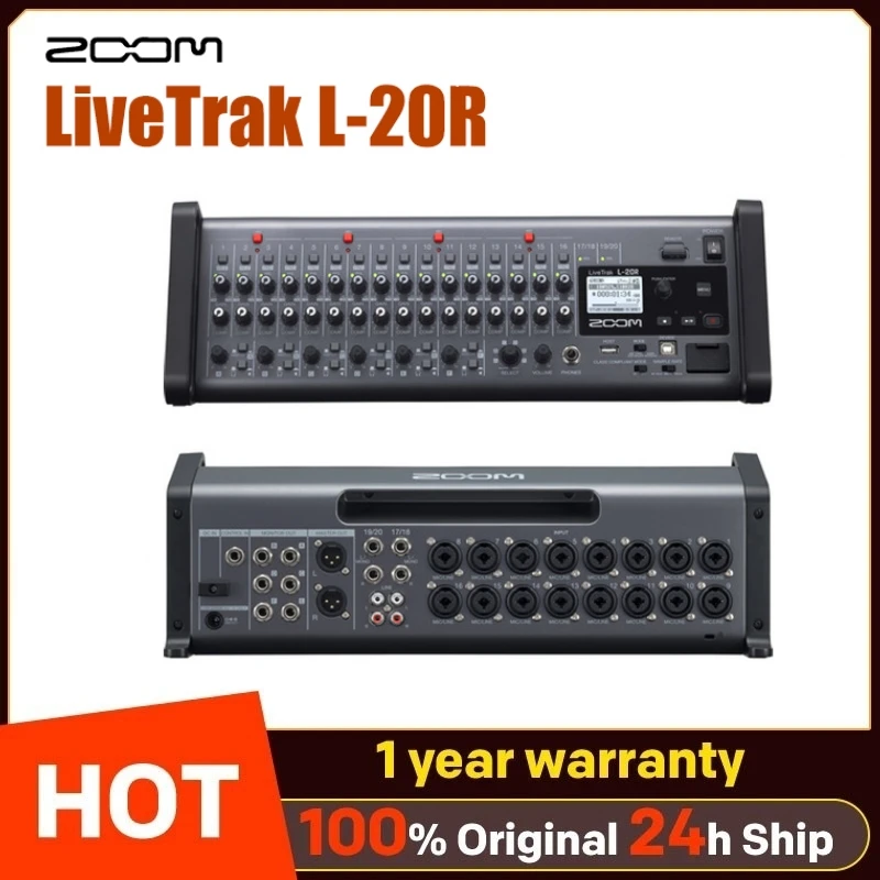 Zoom LiveTrak L-20R 20-Channel Digital Mixer-Recorder for Stage Use