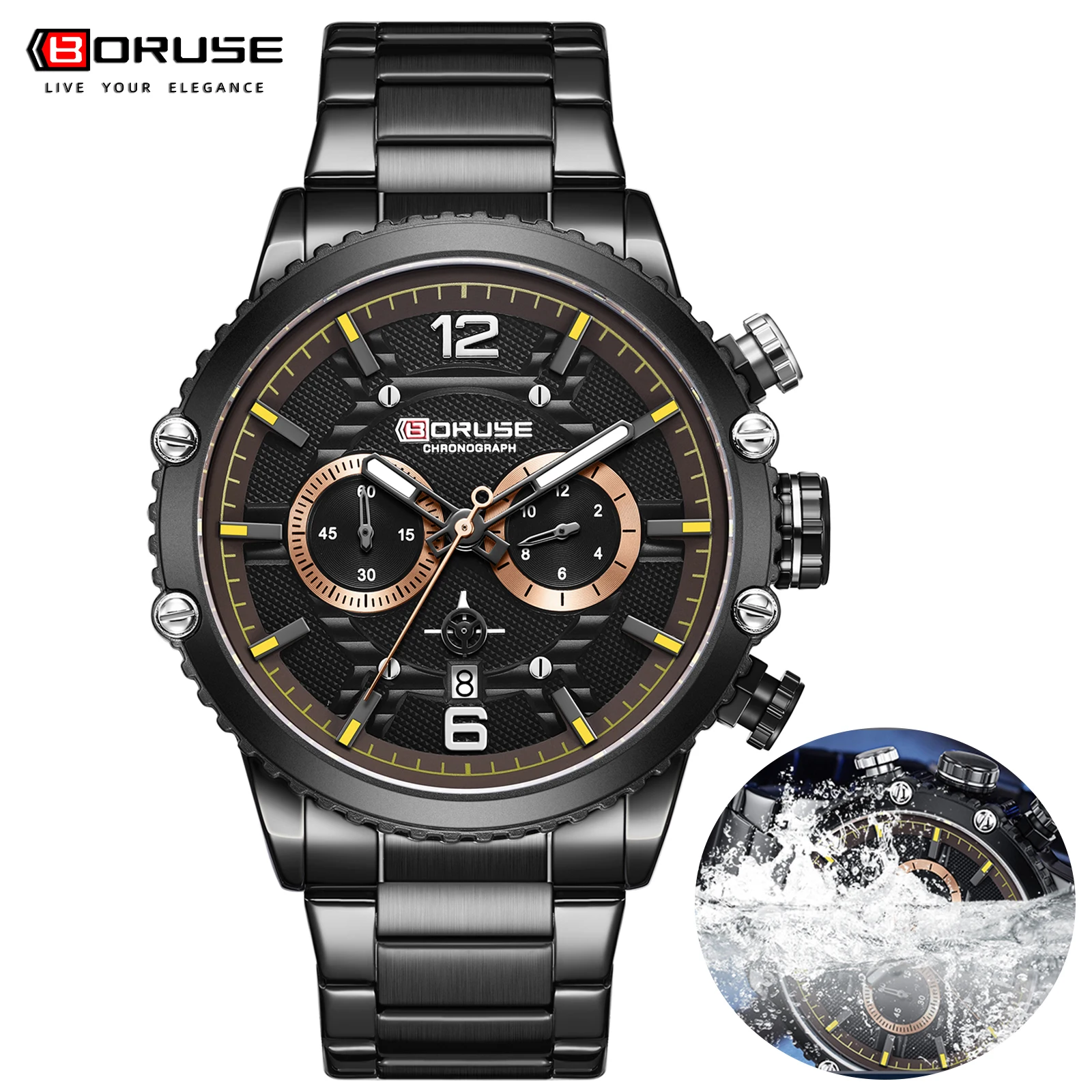 BORUSE-Luxury-Fashion-Brand-Men-Sport-Watches-Mens-Stainless-Steel ...
