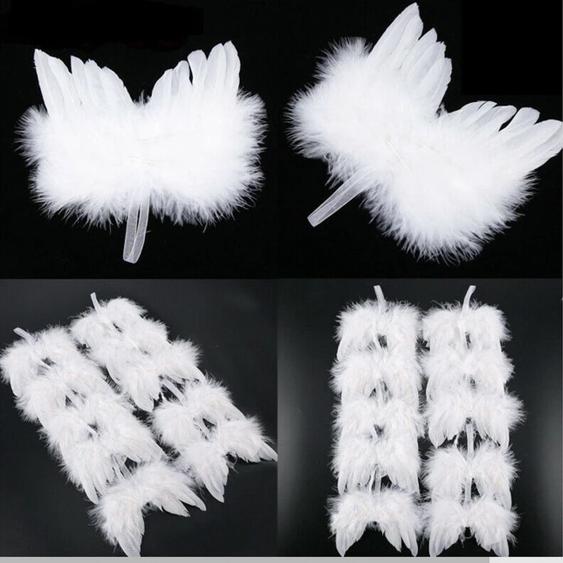 4Sizes Crafts Kids Mini Feather Angel Wing Dog Prop Doll Decoration ...