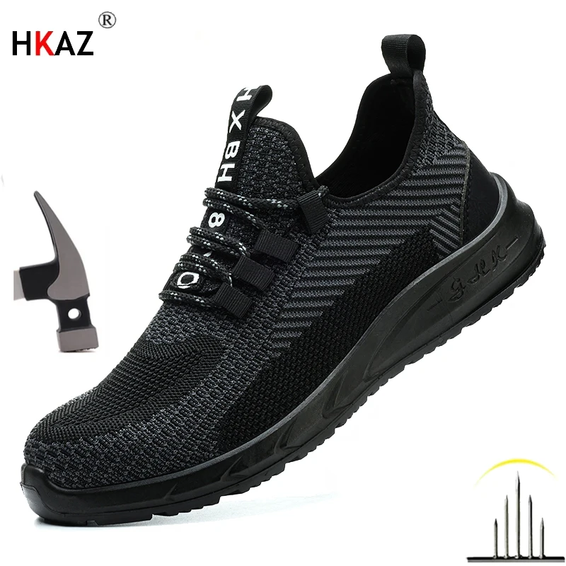 New Styles Men Safety Boots With Steel Toe Cap Anti-smash Work Sneakers ...