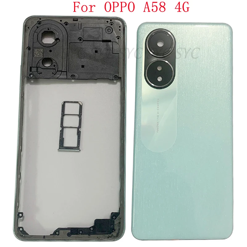 Middle Frame LCD Bezel Plate Chassis Housing For OPPO A58 4G Battery ...