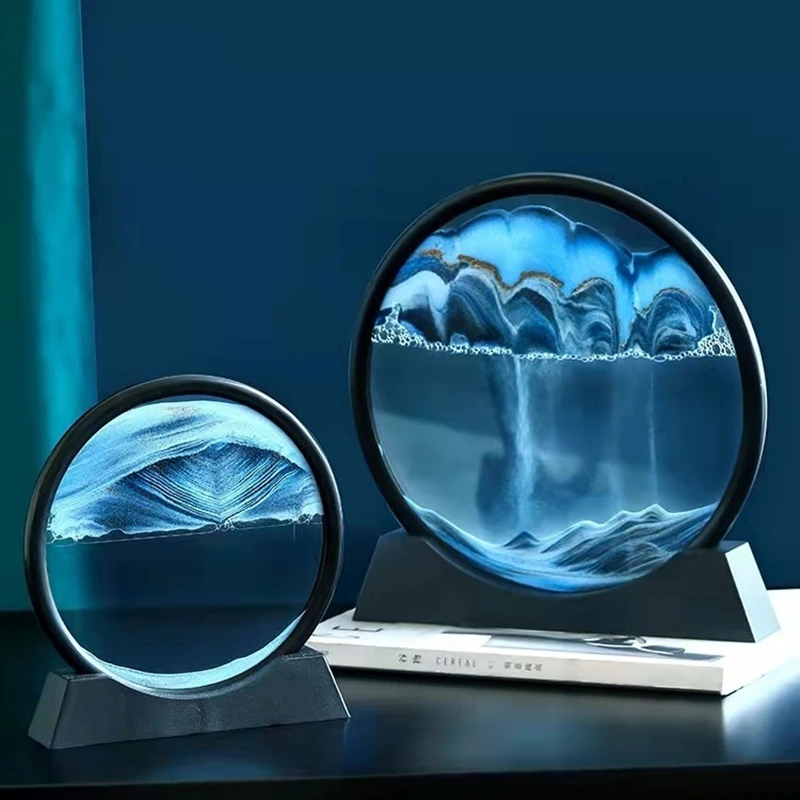 Round Glass 3d Deep Sea Sandscape Moving Sand Art Picture In Motion ...