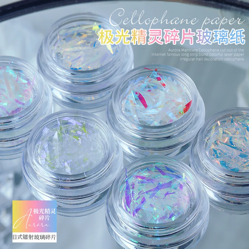 20 Colors Bottled Trimmed Ice Cube Candy Paper Nail Art Cellophane ...