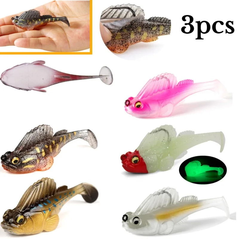 3pcs Silicone Dark Sleeper Wobbler Soft Fishing Lure 10g 14g 20g ...