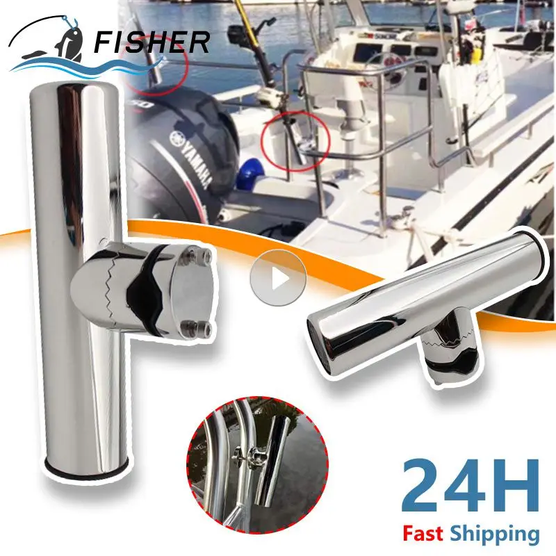 2-Pieces-Stainless-Steel-Fishing-Rod-Holder-Marine-Accessory-Boat-Rod ...