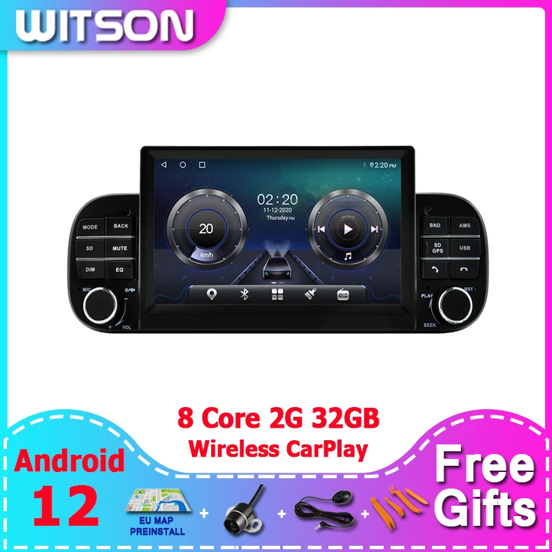 Witson 2 Din Android 11 Car Multimedia Player For Fiat Panda 2013 2014 ...