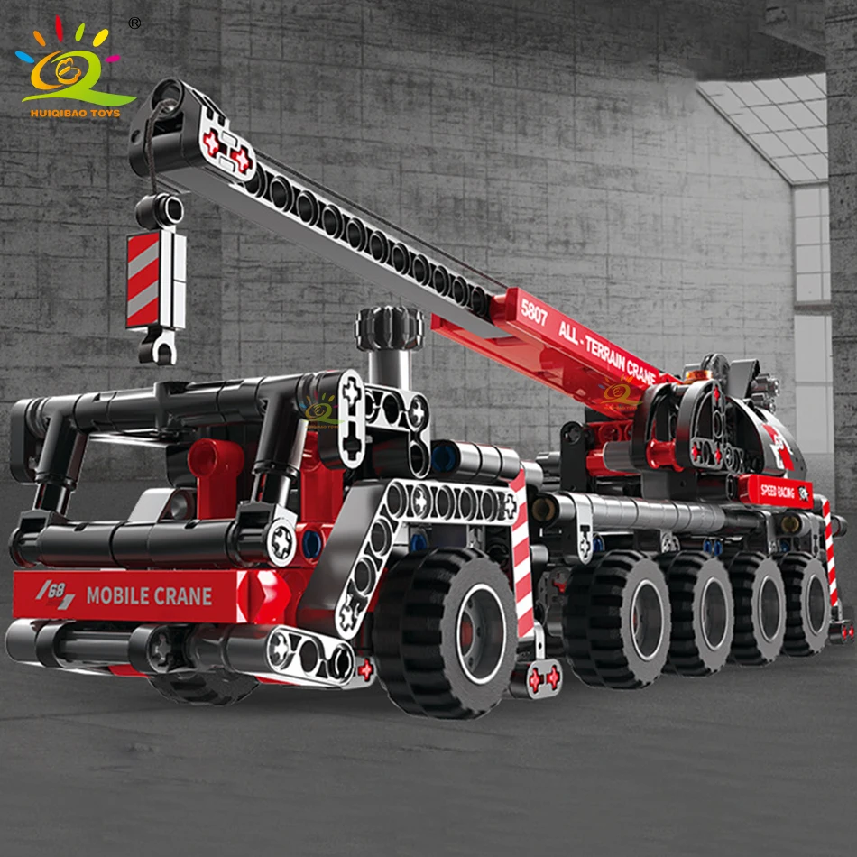 HUIQIBAO-456Pcs-City-Heavy-Duty-Cranes-Mode-Building-Blocks-Boys-DIY ...