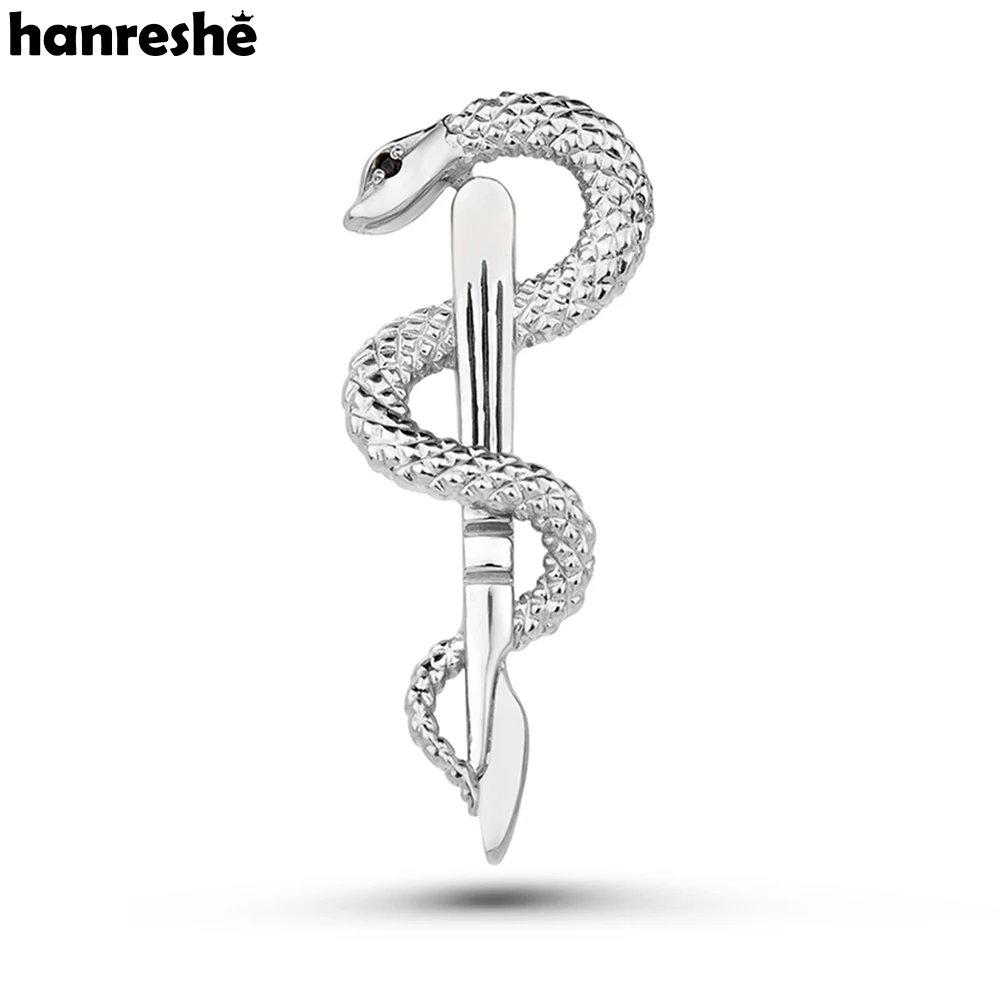 Hanreshe Surgeon Caduceus Medical Brooch Pins Snake Stick Scalpel ...