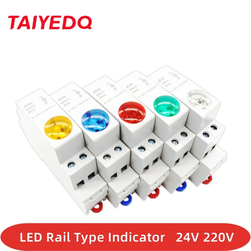 1PC LED Signal Lamp Series AC DC 230V 24V 220V Pilot Lights Din Rail ...