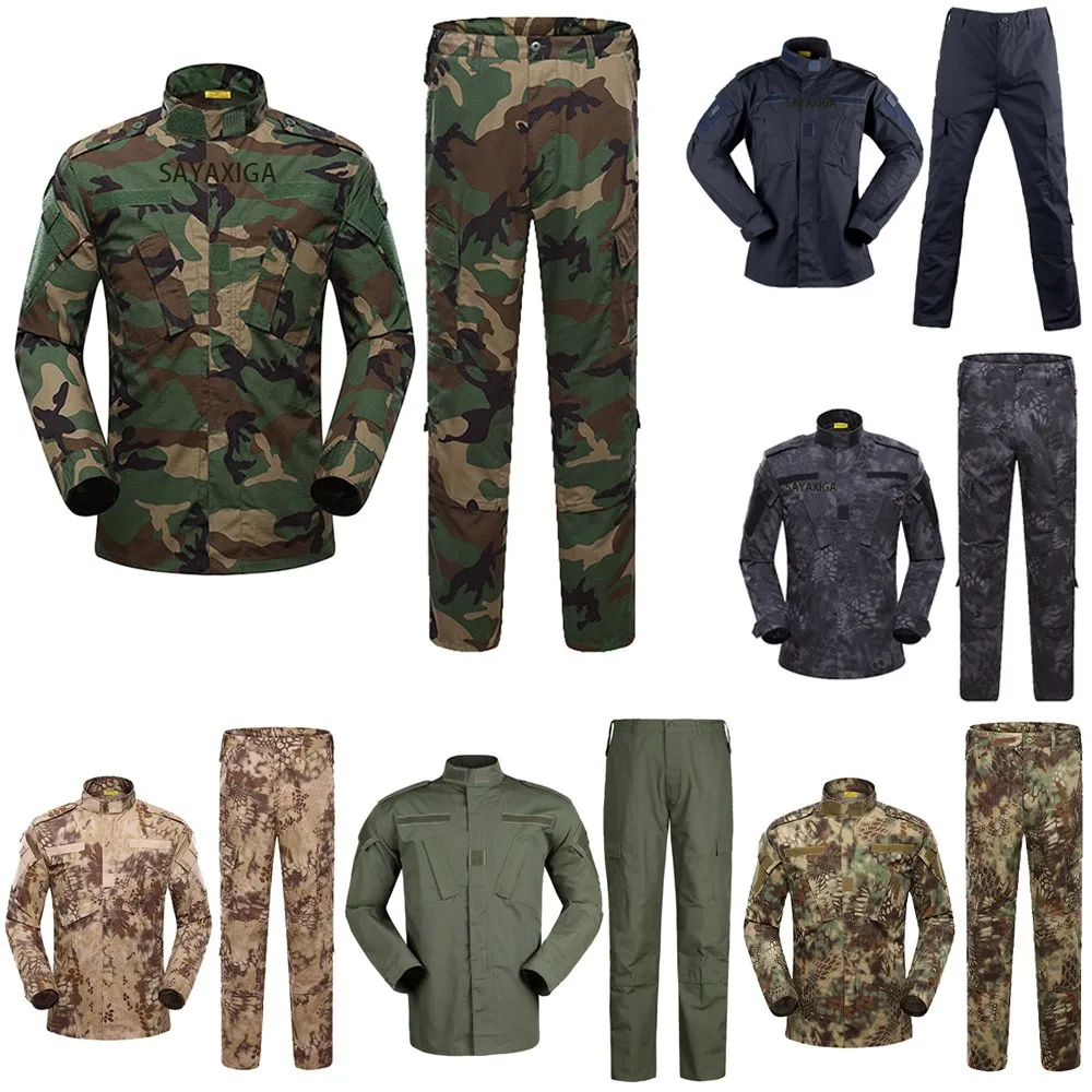 Military-Uniforms-Set-For-Men-Army-Camouflage-Breathable-Multicam-Black ...