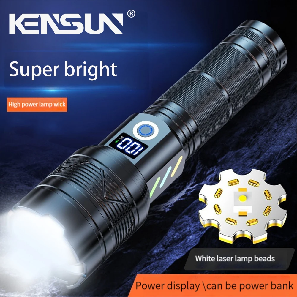 Ultra-Strong-Light-Torch-Long-range-Powerful-LED-Flashlight-USB ...