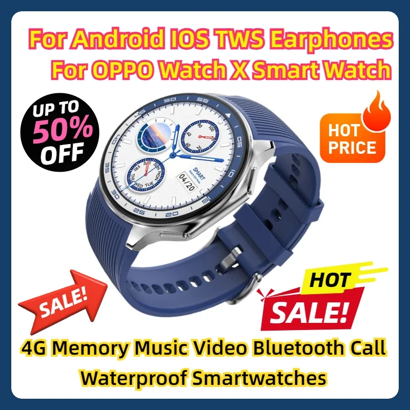 For-Android-IOS-TWS-Earphones-Smart-Watch-4G-Memory-Music-Video ...