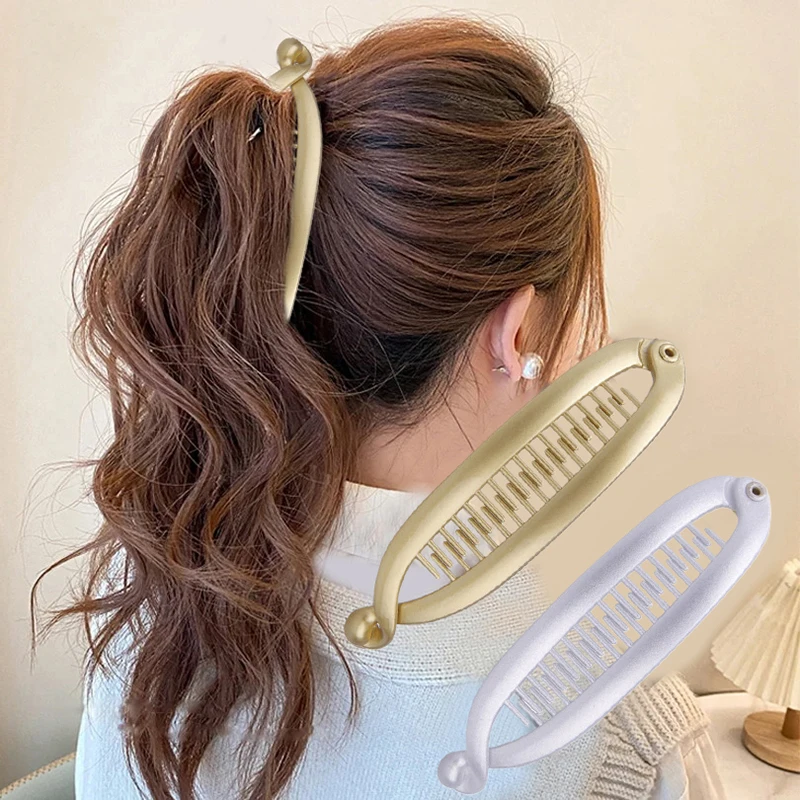 Gold Silver Fish Shaped Hairpin Ponytail Banana Hair Clip Headband For ...
