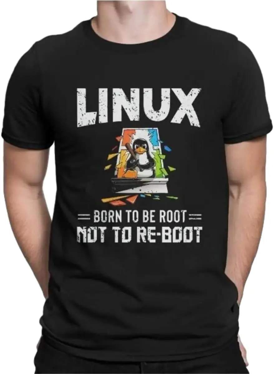 Linux-is-Born-Root-no-Reboot-Unique-t-Shirt-Linux-GNU-Minix-Unix-t ...