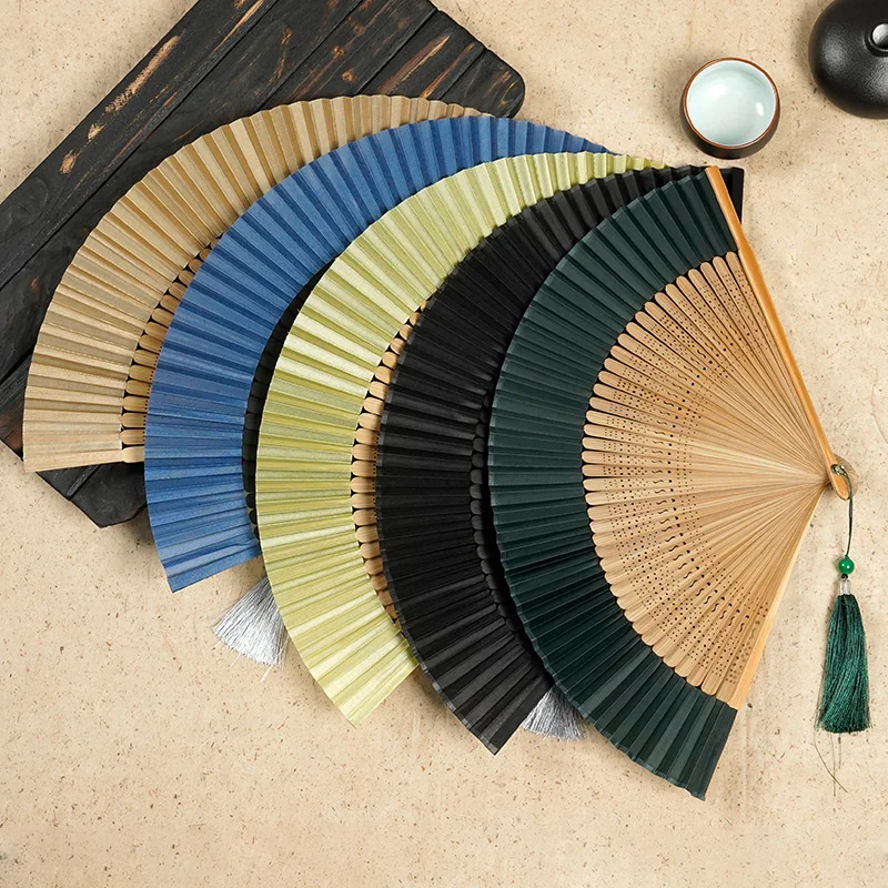 Folding-Wood-Hand-Fan-Dance-Bone-Bamboo-Fan-Silk-Antique-Folding-Fan ...
