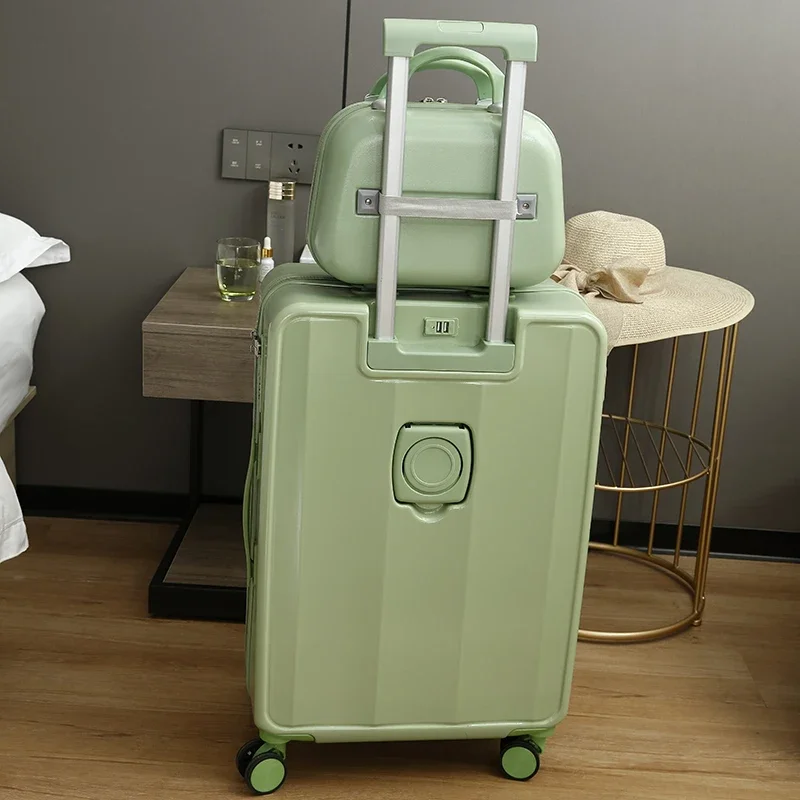 Luggage-Set-Trolley-Luggage-Bag-Woman-Multifunction-USB-Suitcases-on ...