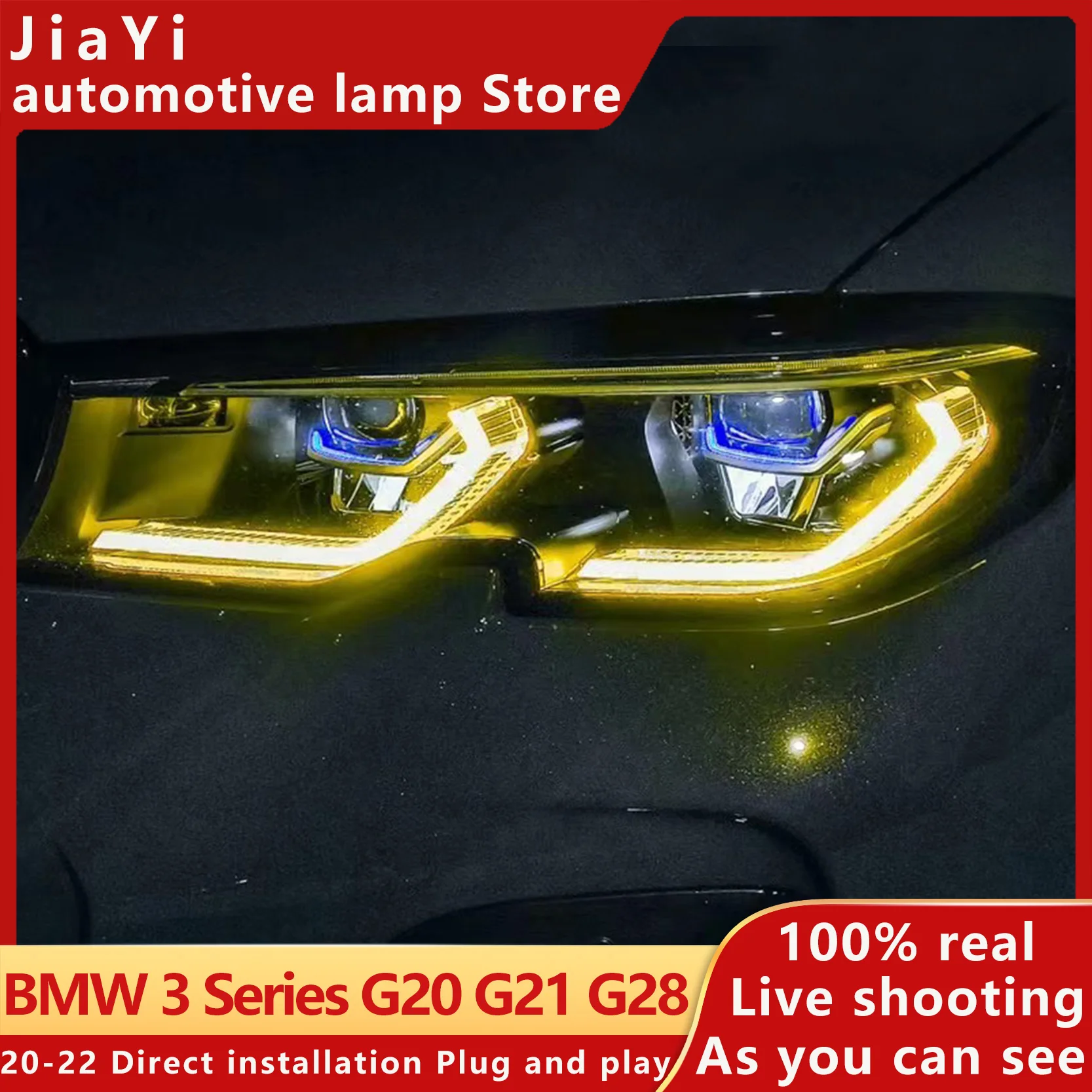 Car-Headlight-For-BMX-3series-G20-G21-G28-Laser-Lemon-Gold-Yellow-DRL ...