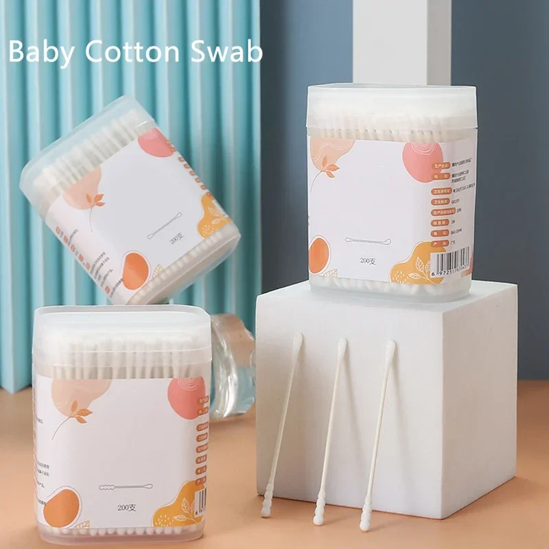 400PCS-Organic-Baby-Cotton-Swabs-Paper-Sticks-Cotton-Buds-for-Baby-Ear ...