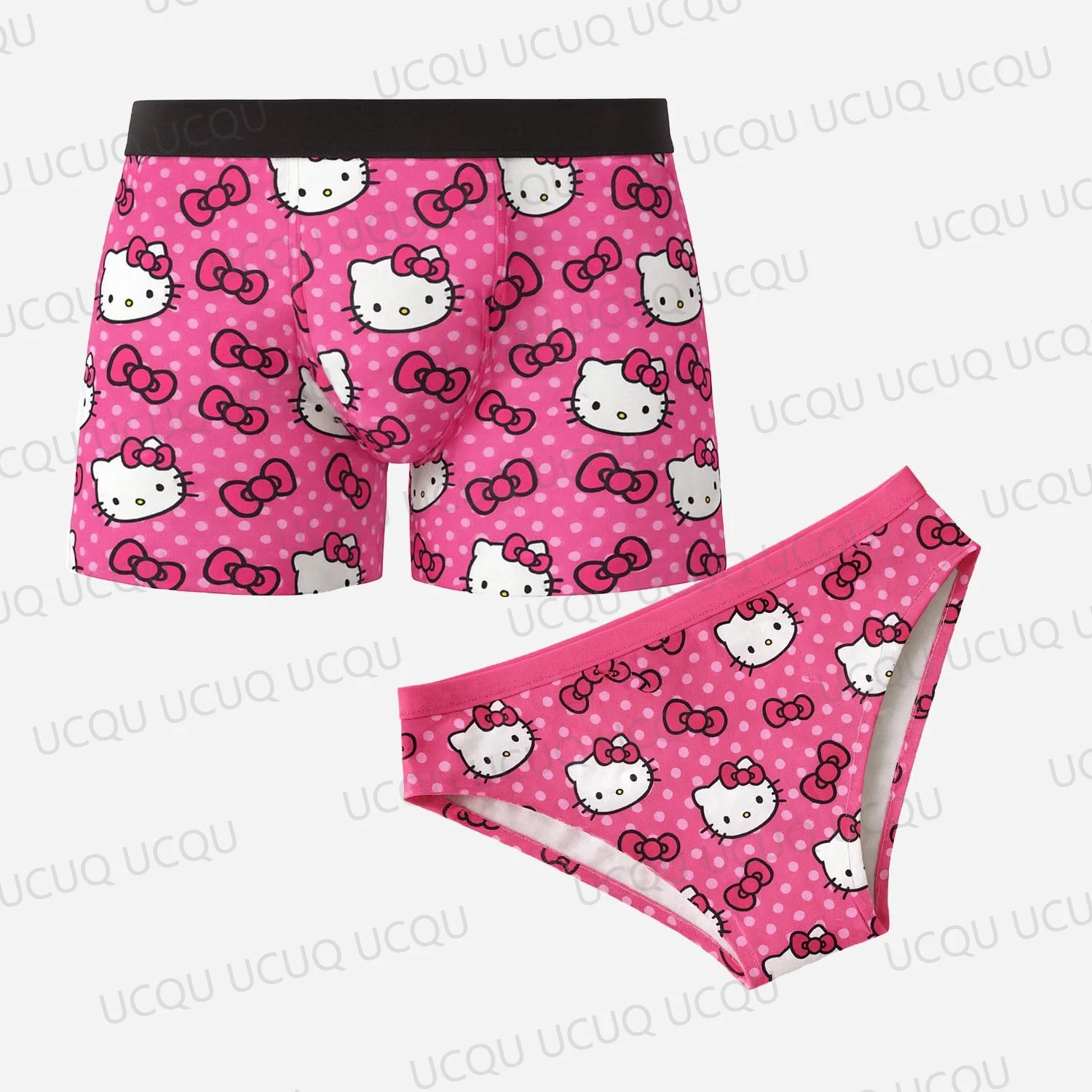 2025 Hot Sale Hello Kitty Kawaii Two Piece Set Couple Underwear Men ...