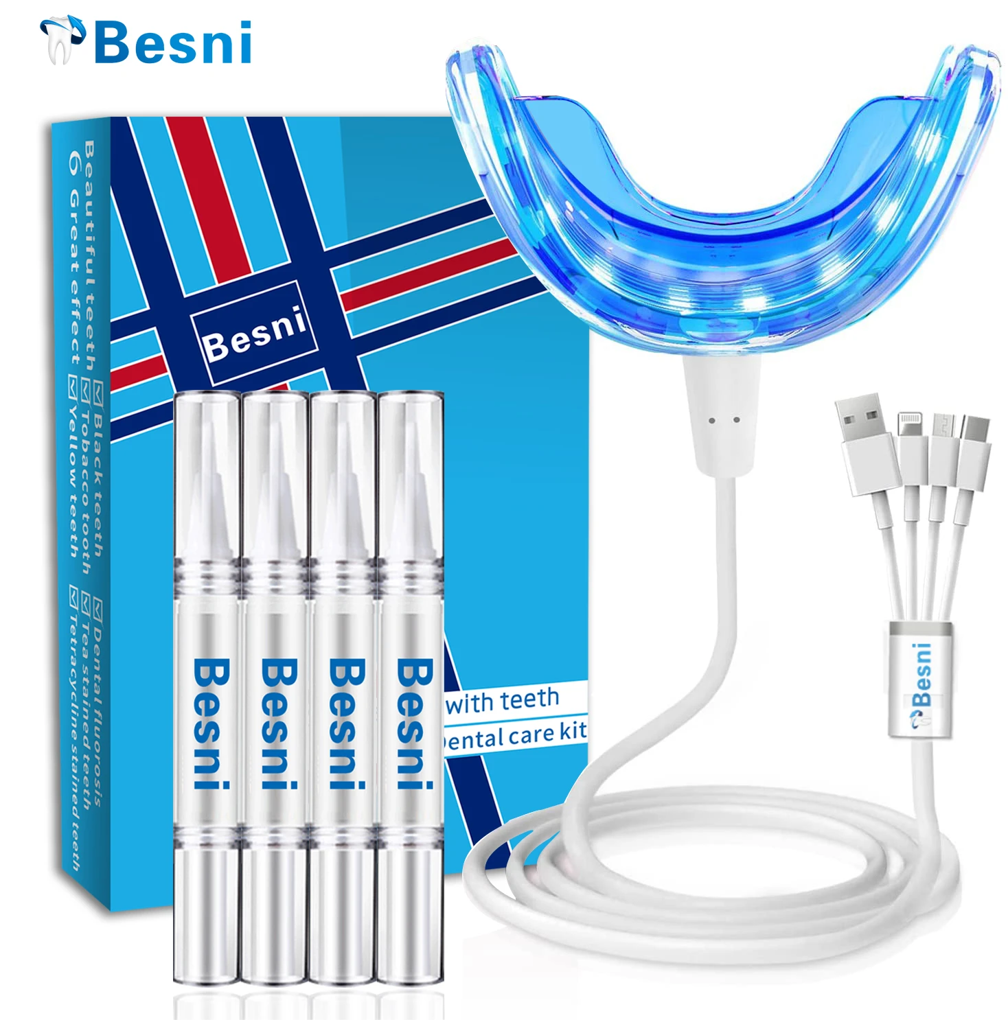 Besni New Smart Teeth Whitening Kit Cold Blue Light Led Dental ...