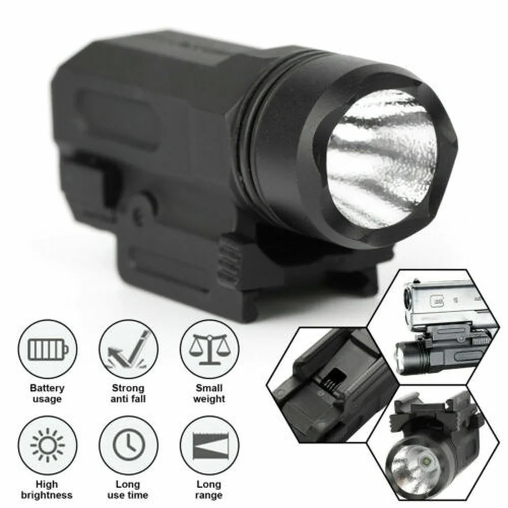 Tactical Torch Mini Light Qd Quick Detach Flashlight For 20mm Rail ...