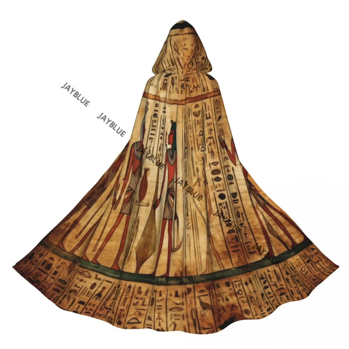 Old Egyptian Hieroglyphs Hooded Cloak Polyester Unisex Witch Cape ...