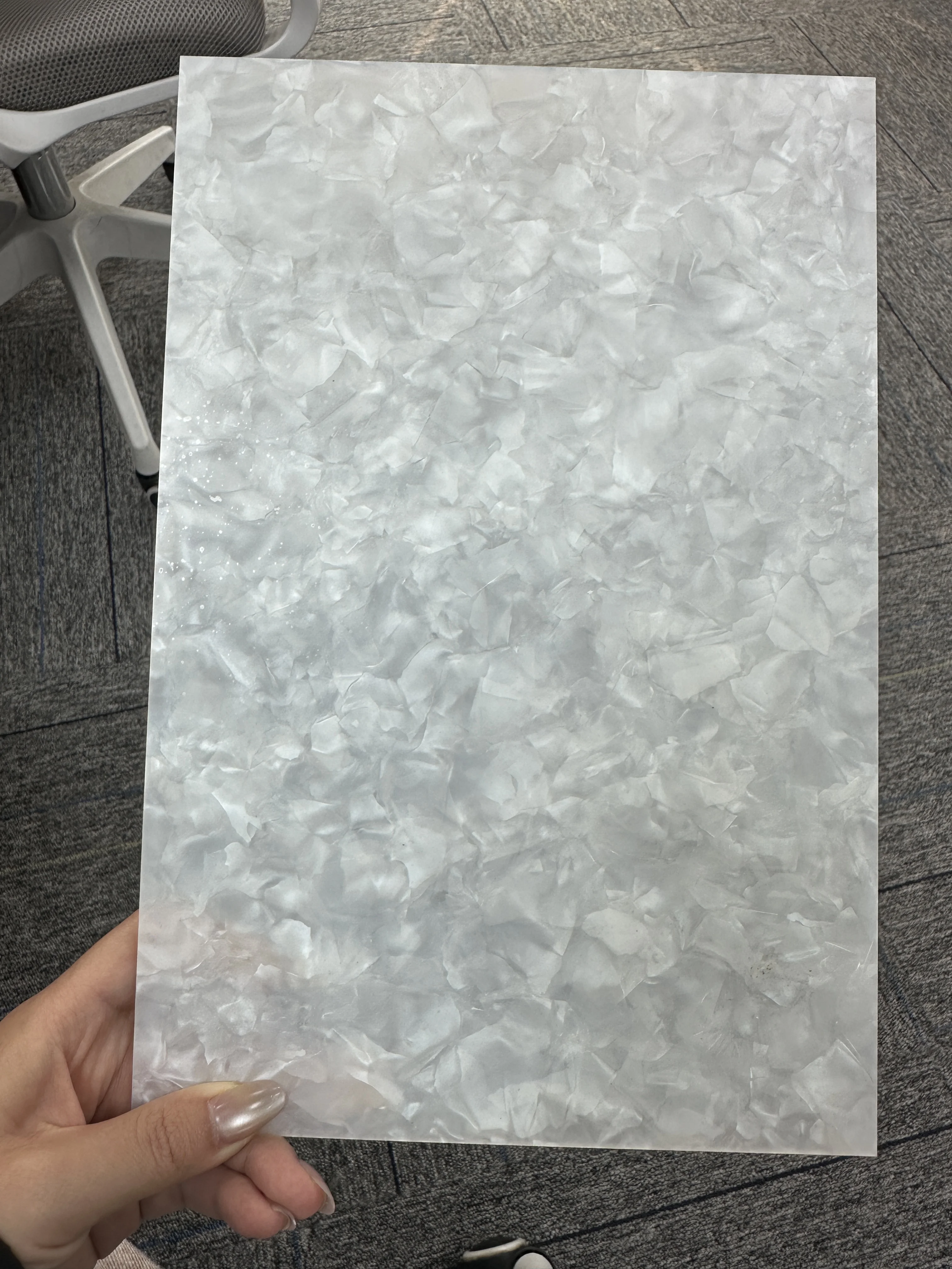 White Pearl Color Crystallized Pressed Acrylic Sheet 3mm Thickness ...