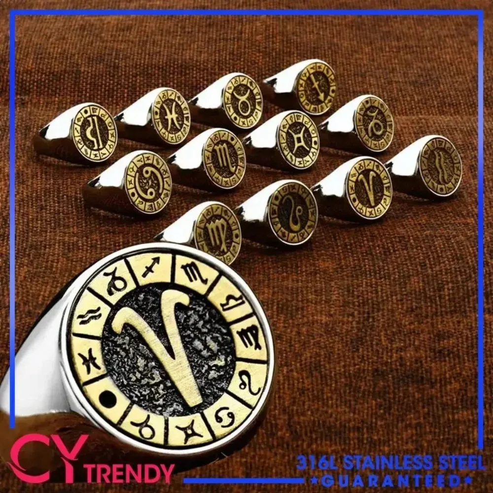 Vintage Stainless Steel Character Twelve Constellations Horoscope 12 ...
