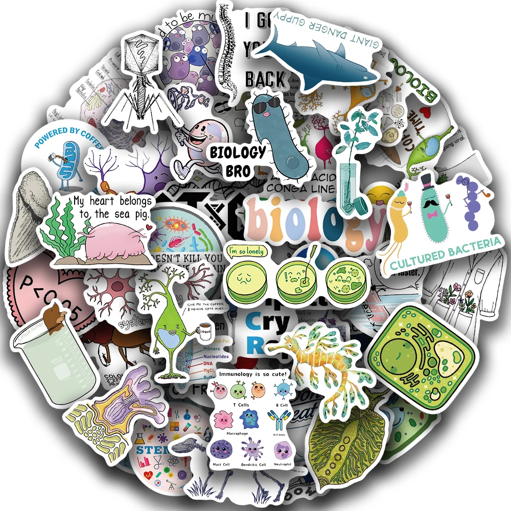 50pcs-Biology-Laboratory-Research-Stickers-For-Furniture-Wall-Desk ...