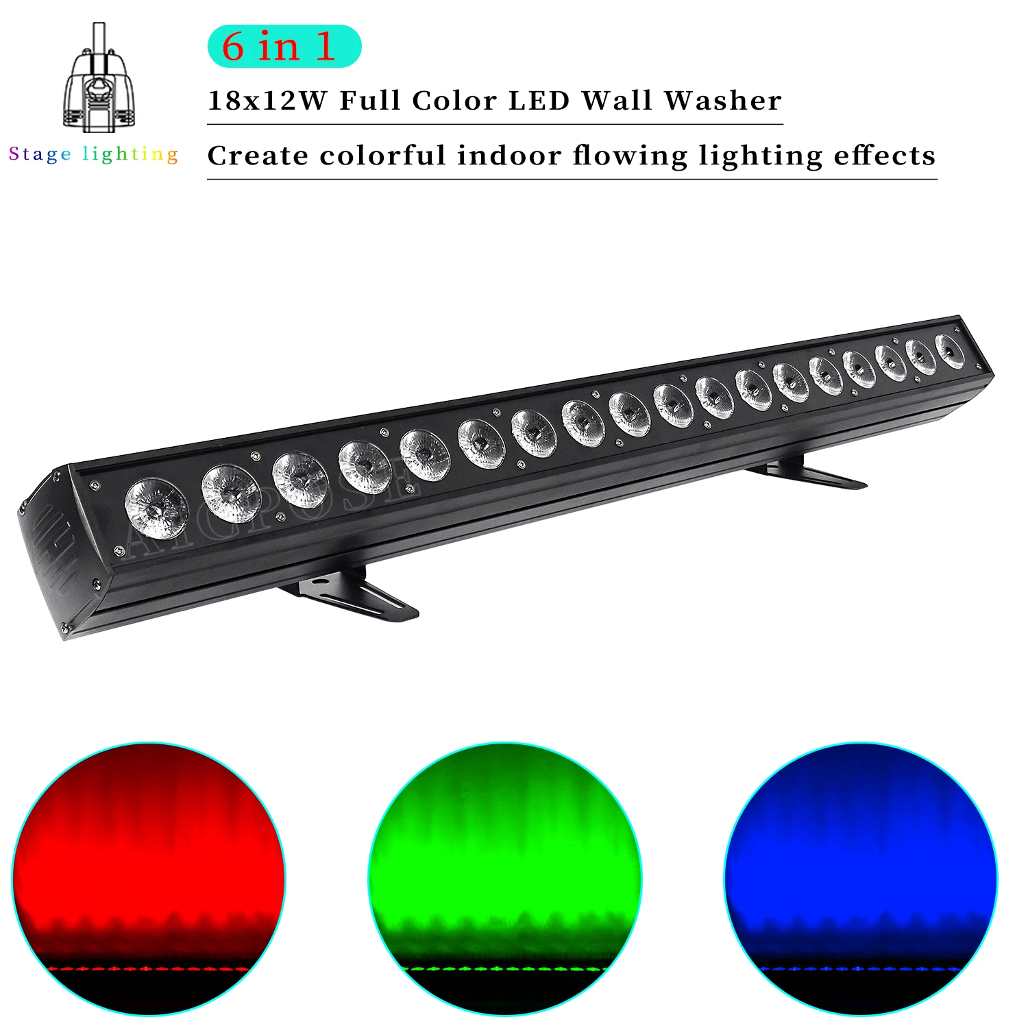 18X18W Rgbwa Uv 6 In 1 Indoor Led Wall Licht Muur Wasmachine Licht ...