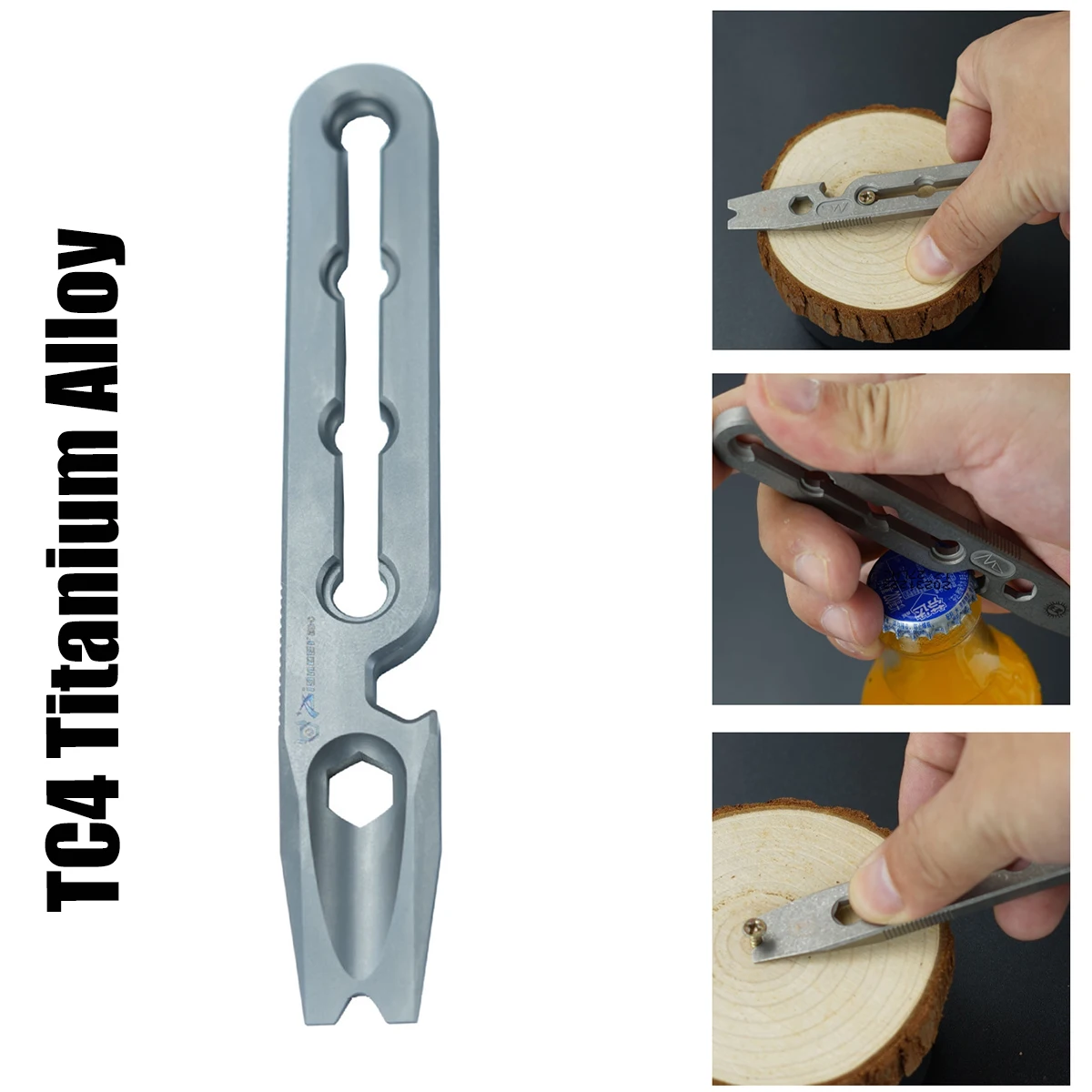 115mm New TC4 Titanium Alloy Crowbar Outdoor EDC Nail Puller Pry Bar ...