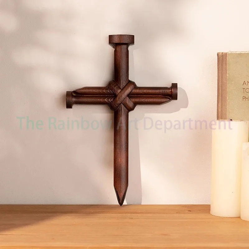 Handmade-Wooden-Cross-on-Wall-Christian-Cross-Religious-Wall-Decoration ...