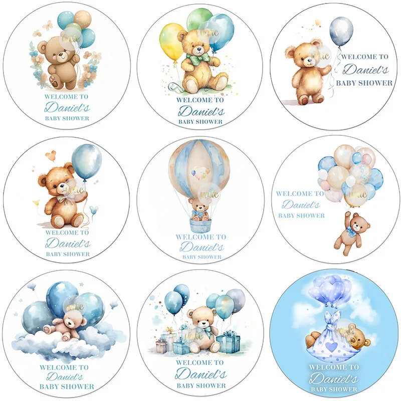100pcs-Custom-Cute-Teddy-Bear-Sticker-Baby-Shower-Baby-Girl-Boy ...