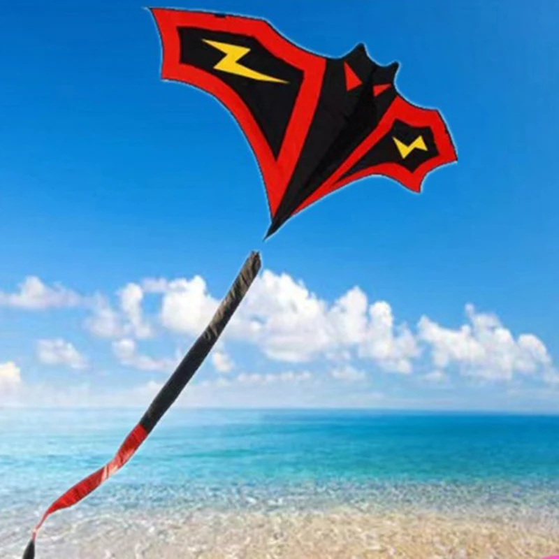 Lightning bat kite breeze easy to fly big long tail cartoon children's ...