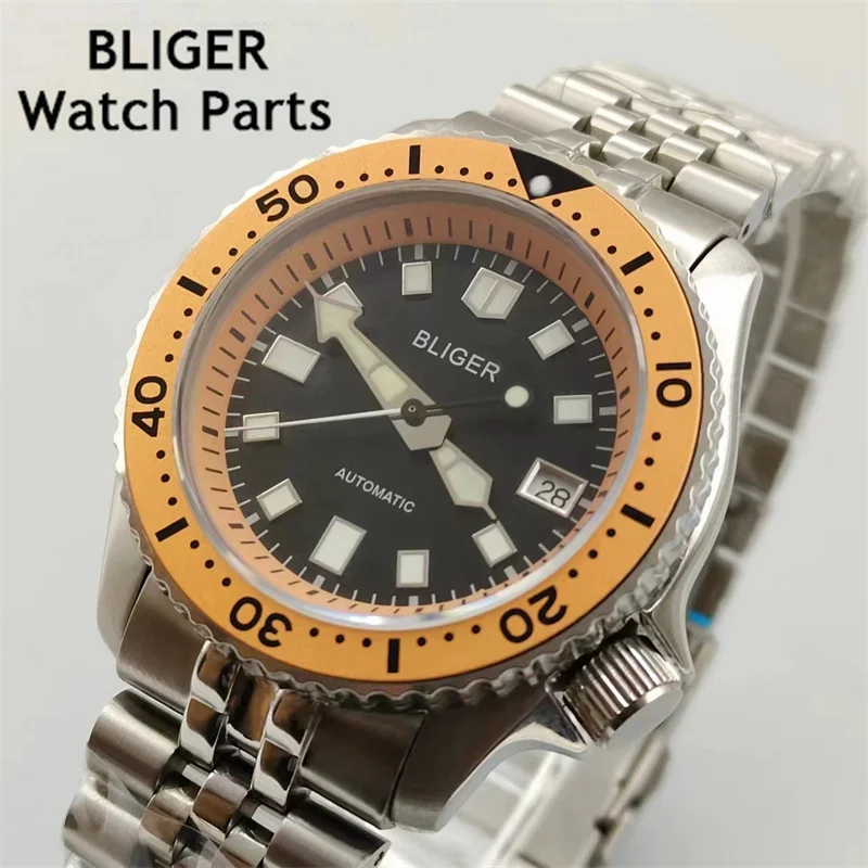 BLIGER-42mm-Watch-Men-NH35-Automatic-Mechanical-Wristwatch-Black-Blue ...