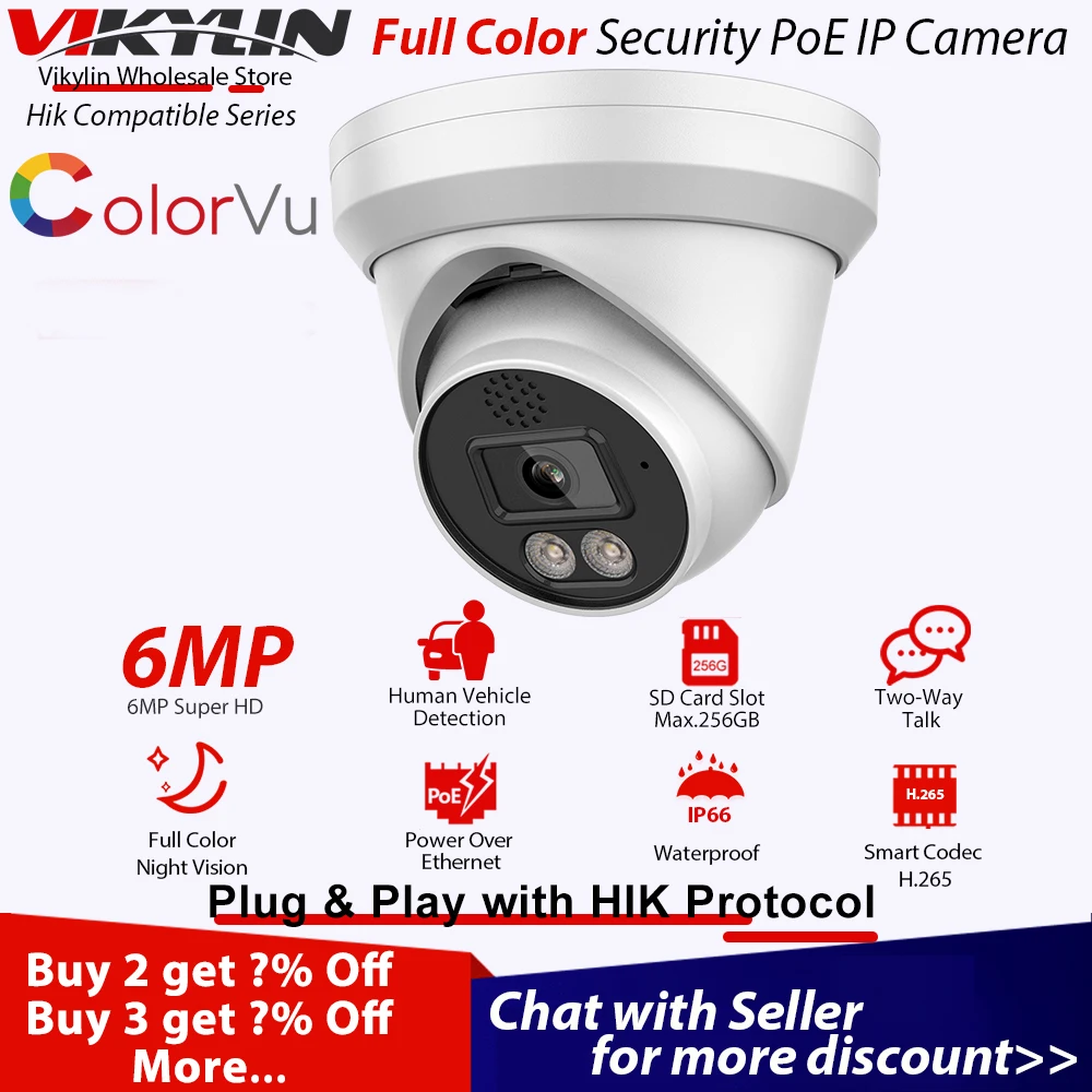 Vikylin-6MP-ColorVu-IP-Security-Camera-for-Hik-Compatible-Onvif-POE ...