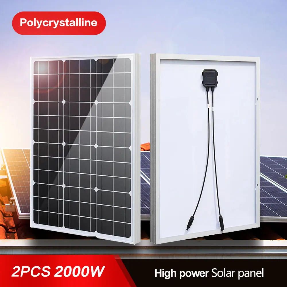 2000W-Solar-Panel-18V-Glass-Aluminum-Frame-Single-Crystal-Car-Battery ...