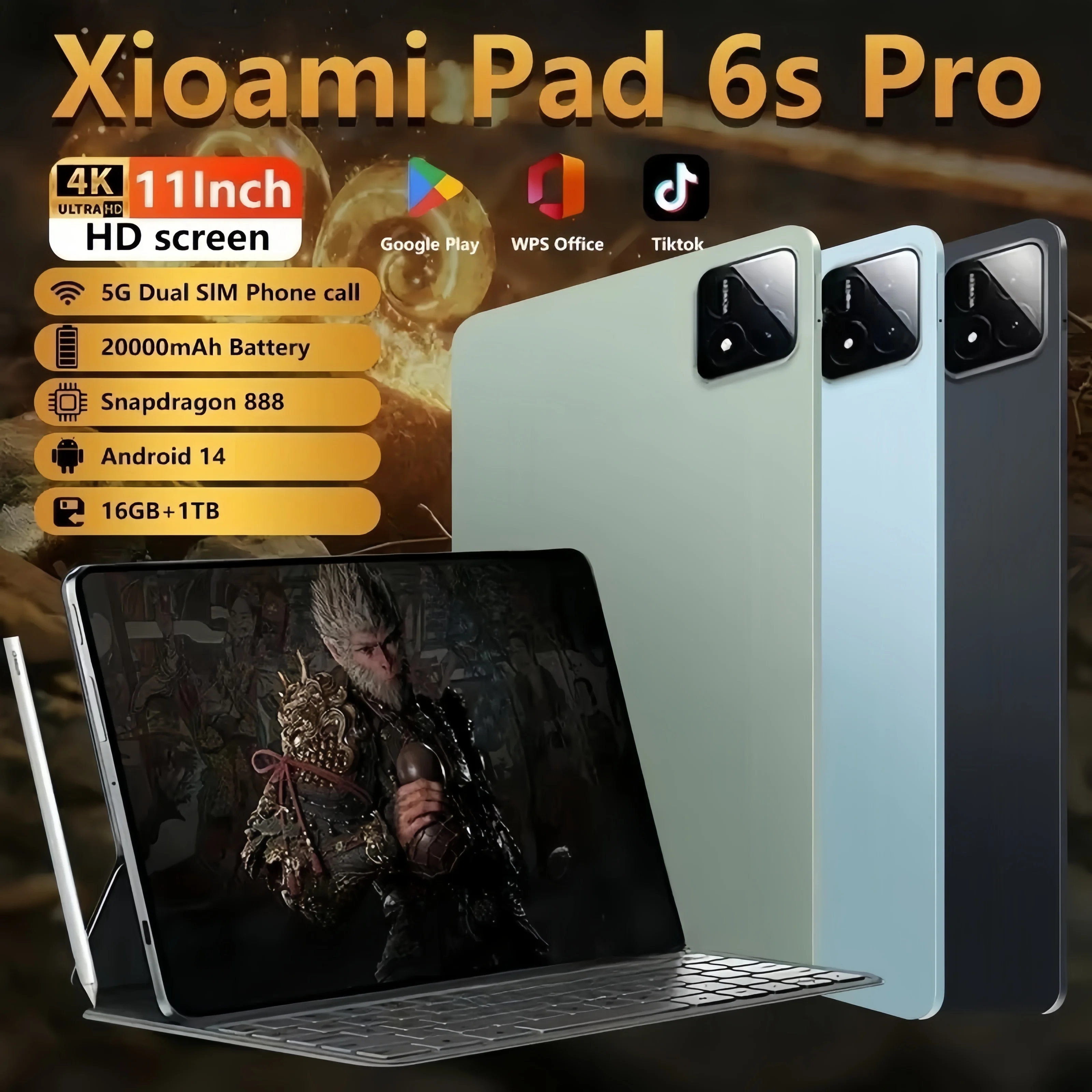 2024-Global-Version-XioaMi-Pad-6S-Pro-Snapdragon-888-Tablets-Android14 ...